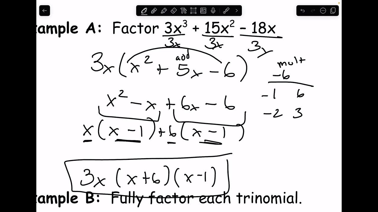 Math 2 GCF then Trinomial Factoring - YouTube