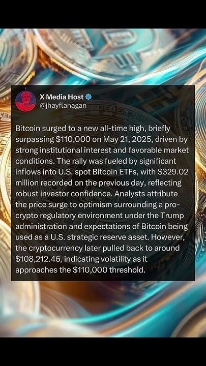 Bitcoin Shatters Record, Crossing 110K || Bitcoin || News - YouTube