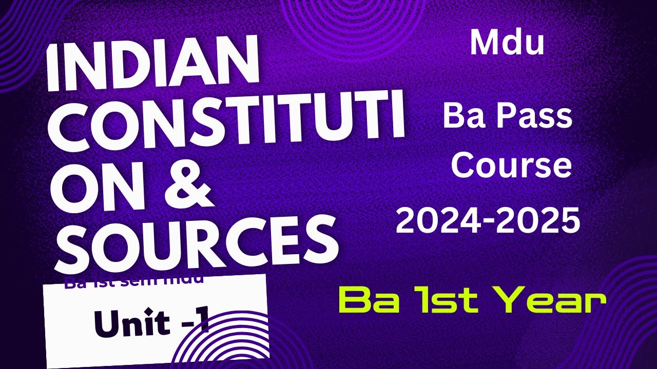 Ba First year Unit 1 Indian Constitution Notes , Important questions ⁉️ ...