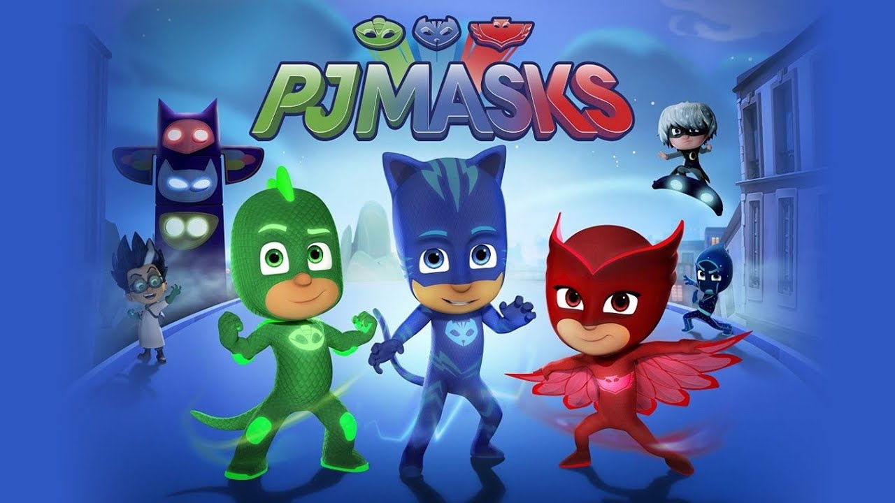 PJ Masks Moonlight Heroes Catboy, Gekko, and Owlette are on a nighttime ...