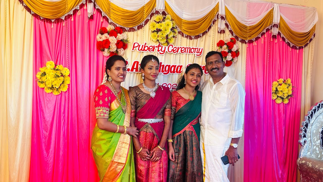 My daughter puberty function/southindian style puberty function/priyaram vlogs - YouTube