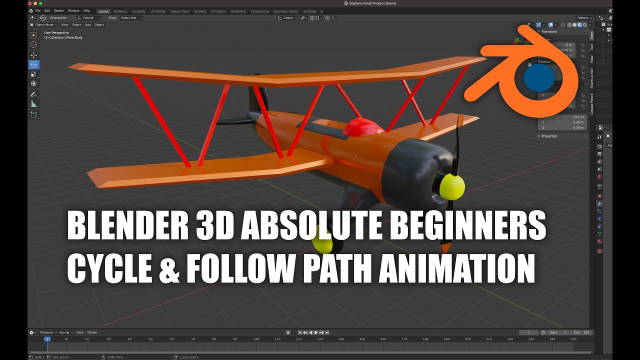 Blender 3D Absolute Beginners: Cycle and Follow Path Animation - YouTube