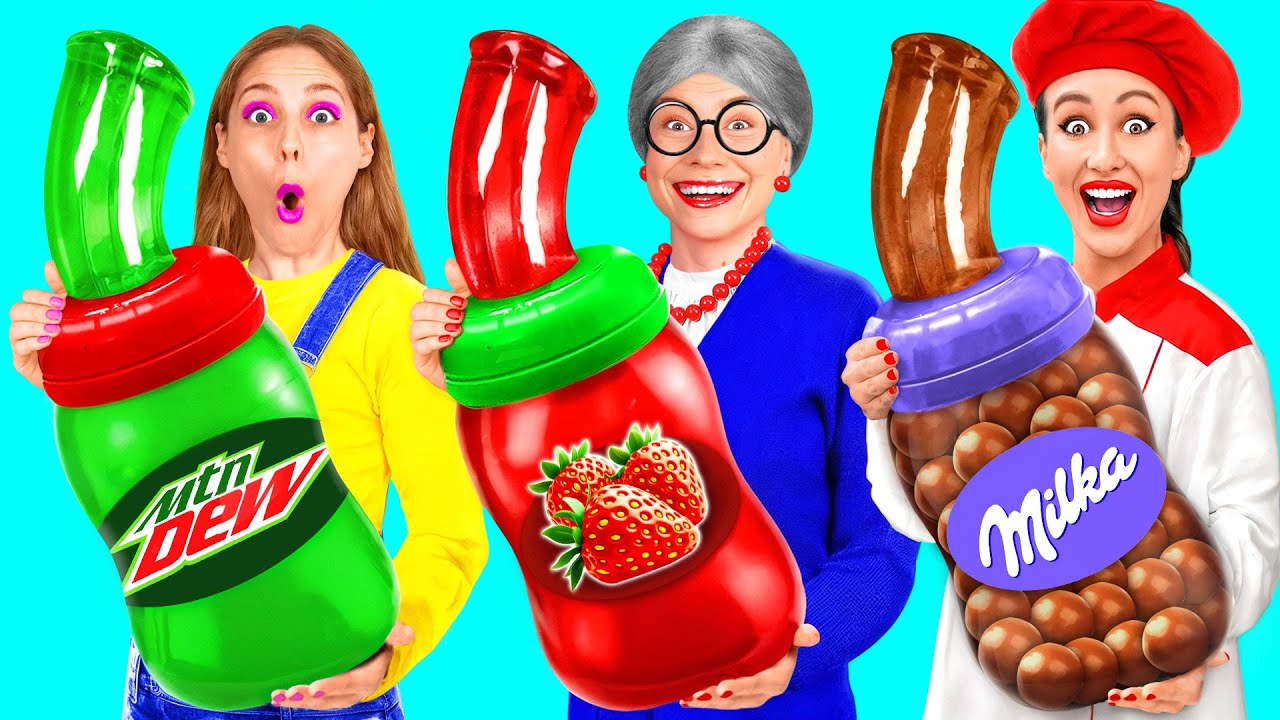 Mig vs Bedstemor Madlavning Udfordring | Sjove Mad Hacks Crazy DO - YouTube