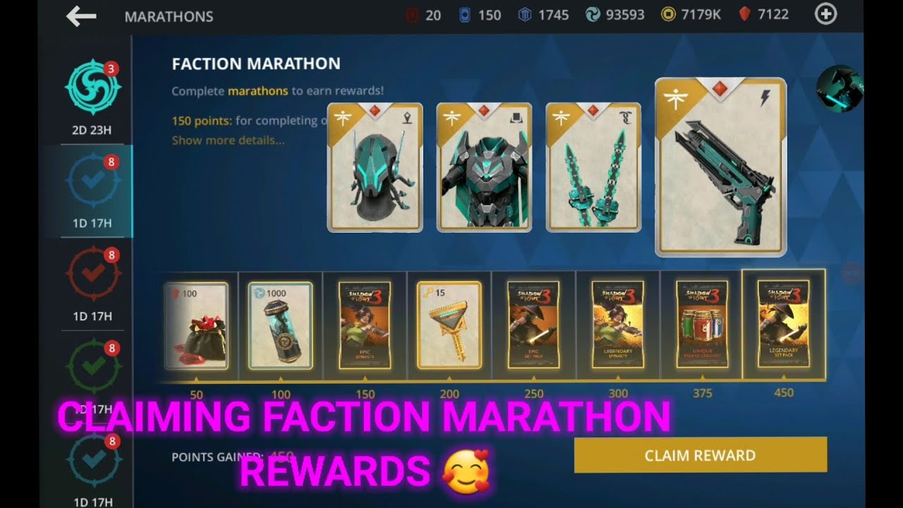 Shadow Fight 3 || FACTION MARATHON REWARDS 😍 - YouTube