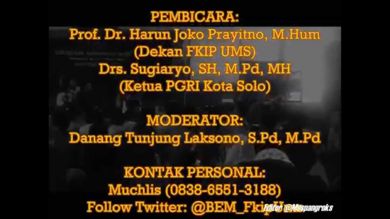SEMNAS BEM FKIP UMS 2015 (Adv by #Bandemsepatu) - YouTube