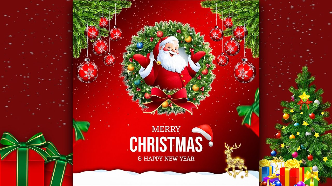 Christmas Poster Design in Adobe Photoshop || Adobe Photoshop Tutorial ...