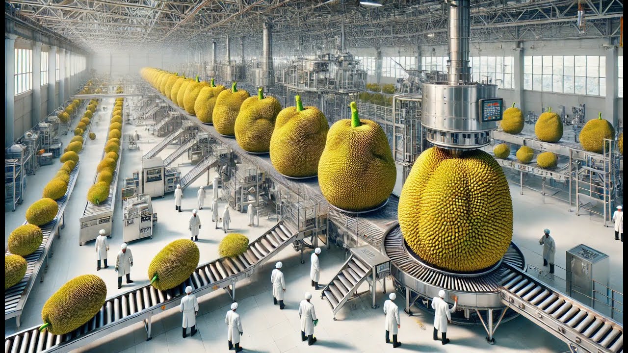 How the Amazing Thai Farm Harvests Jackfruit - Thai Street Food - YouTube
