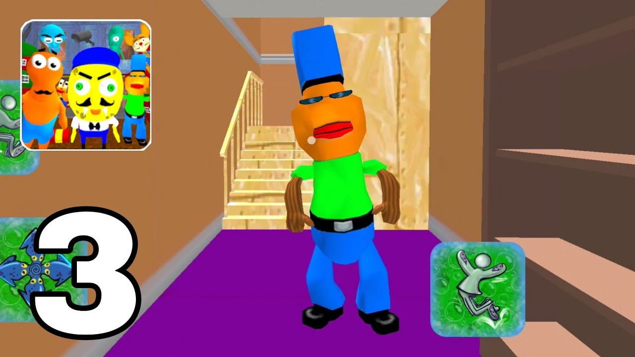 Sponge Neighbor Escape 3D New Update Gameplay Level 3 - YouTube