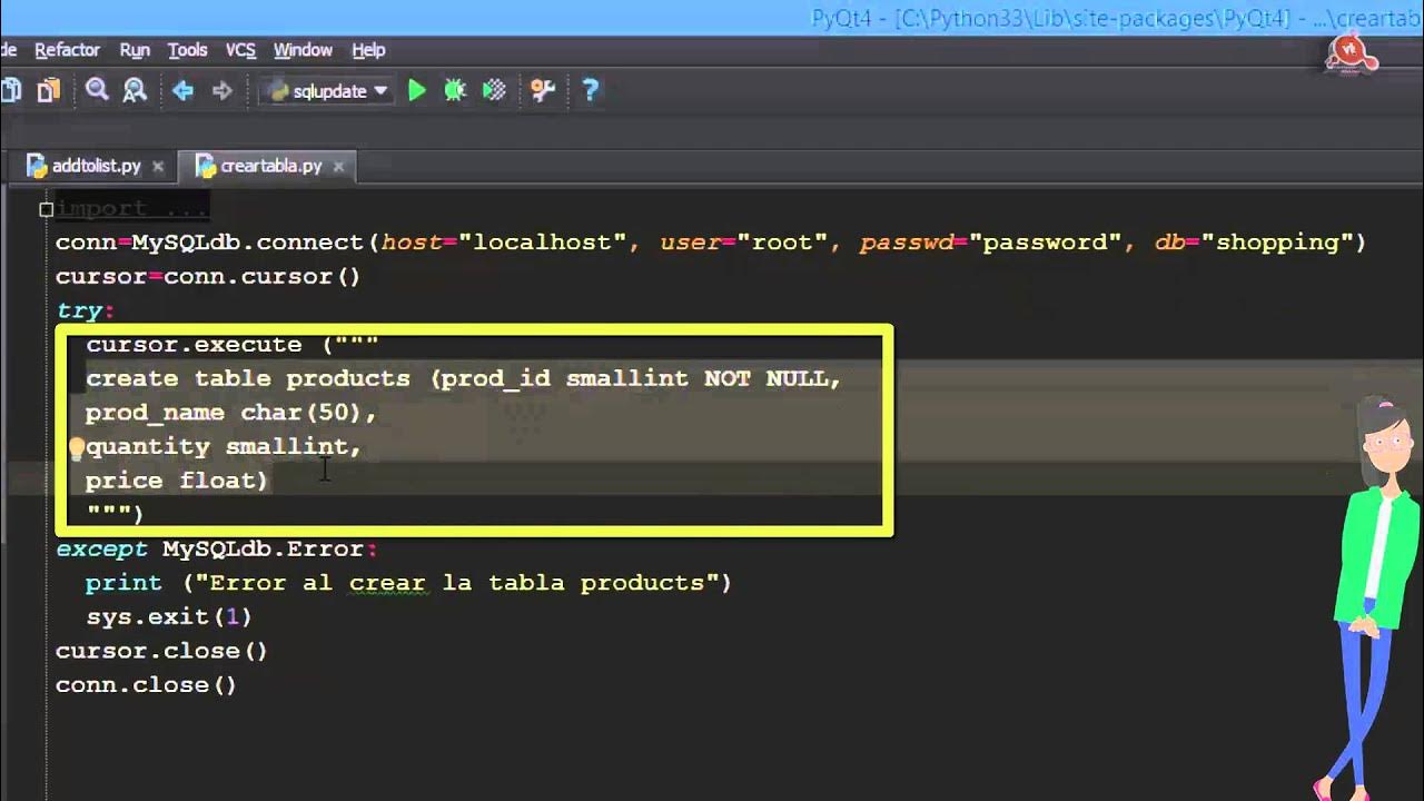 26.- Curso de PyQT. Crear tabla con un script Python. - YouTube