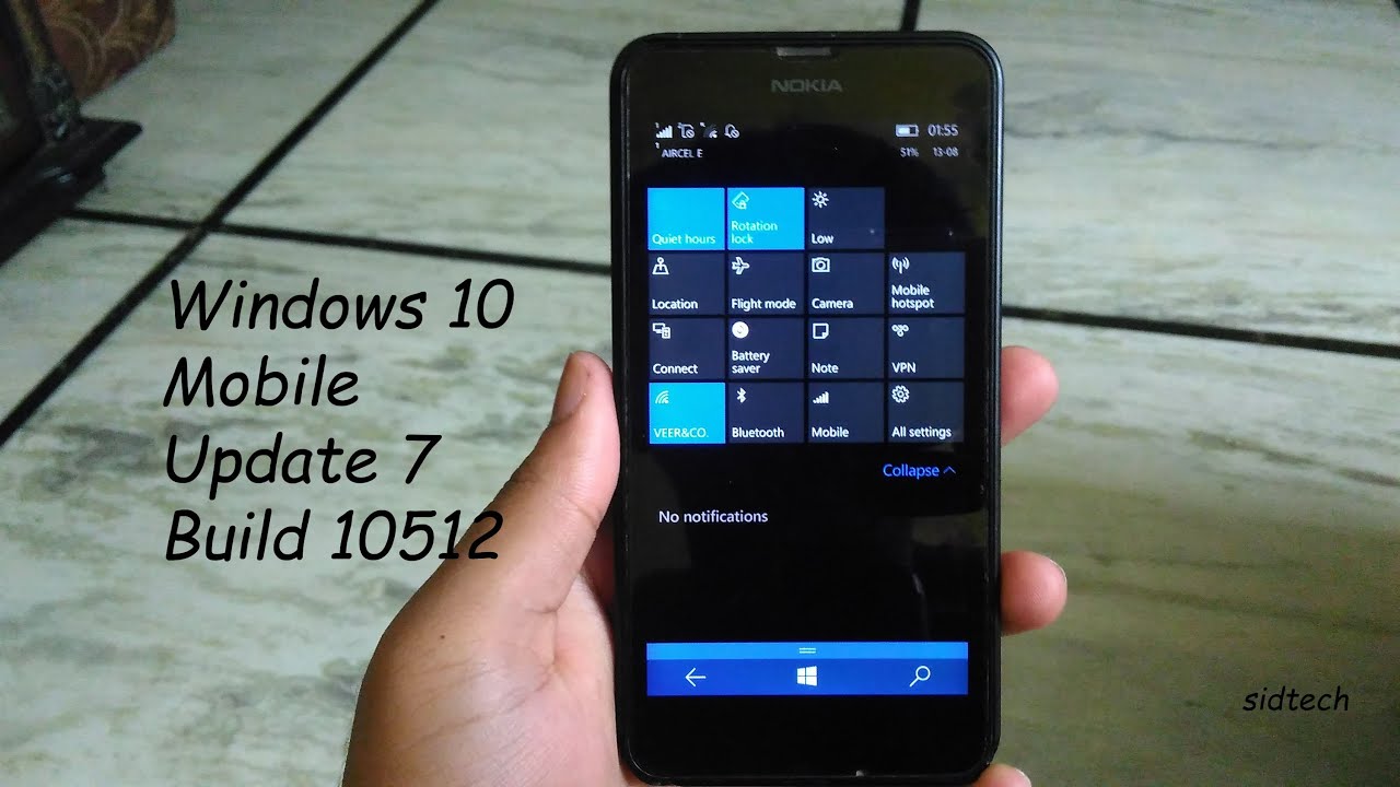 Windows 10 Mobile update 7 Build 10512 on Lumia 630 - YouTube