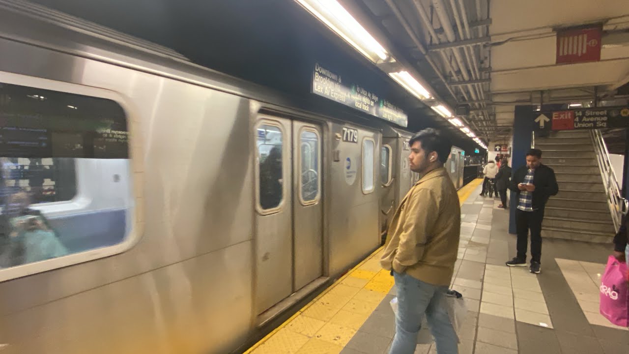 R142 5 train departing, 14th St., Union Square - YouTube