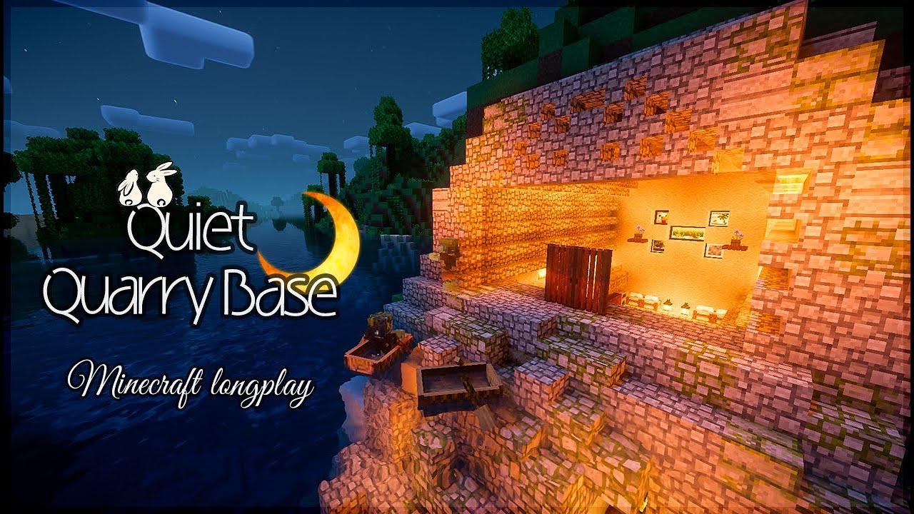 Minecraft hardcore longplay Quiet Quarry Base🌛 No commentary No inside ...