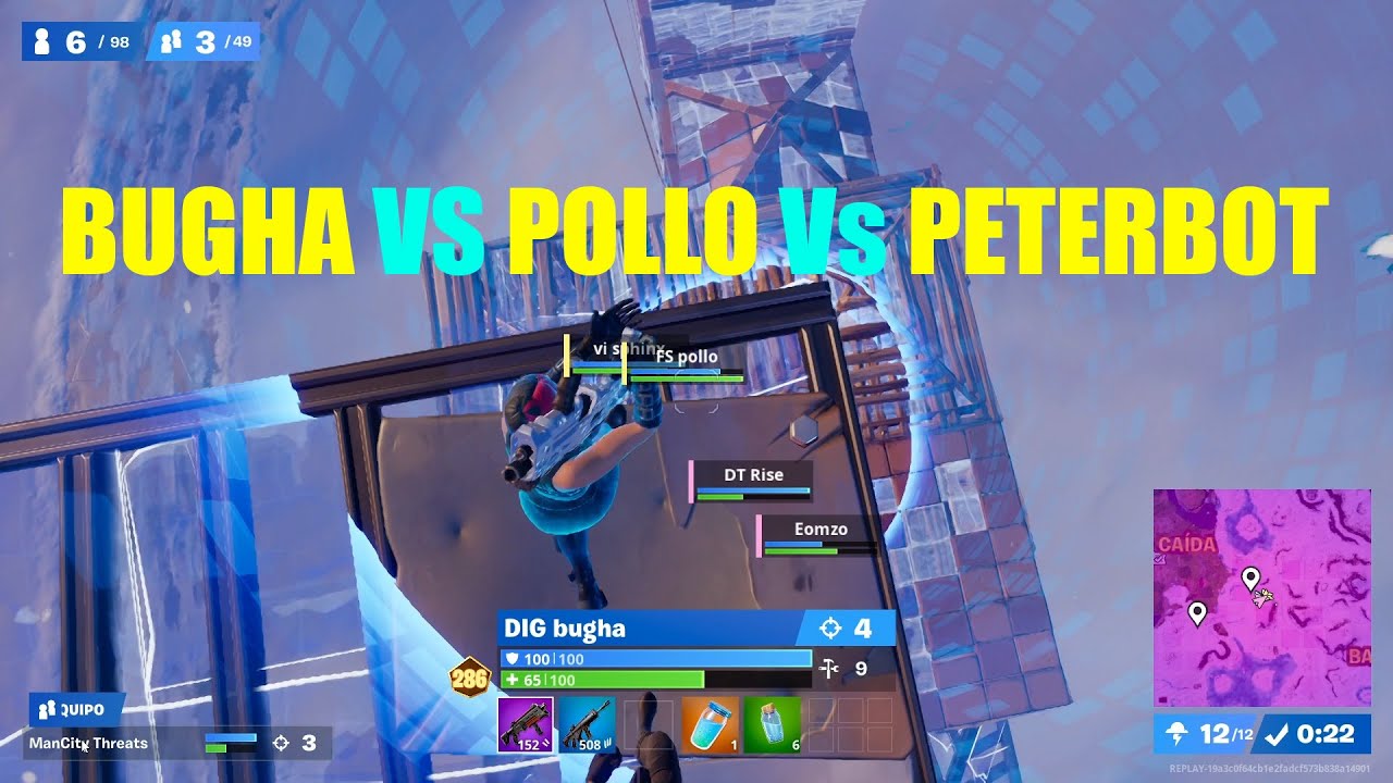 Tremenda partida de Bugha Vs Pollo, Peterbot interviene - Narración ...