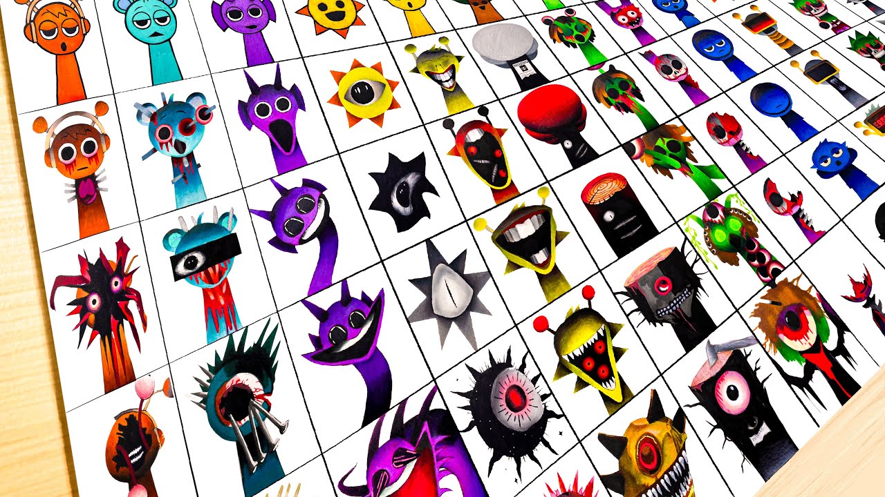 Drawing Incredibox Sprunki Phase 1 VS Phase 2 VS Phase 3 VS Phase 4 VS ...