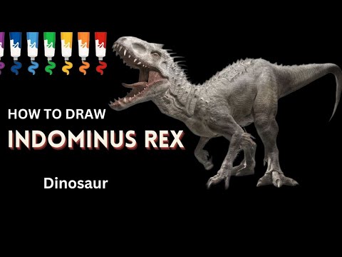 How to draw Indominus Rex dinosaur from Jurassic World movie/easy step ...