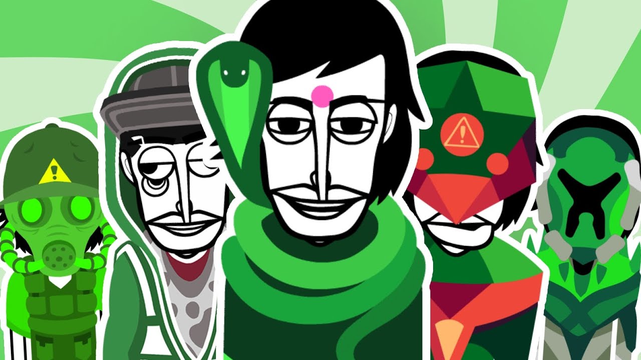 Incredibox all Characters with Green (mods and main game) - YouTube