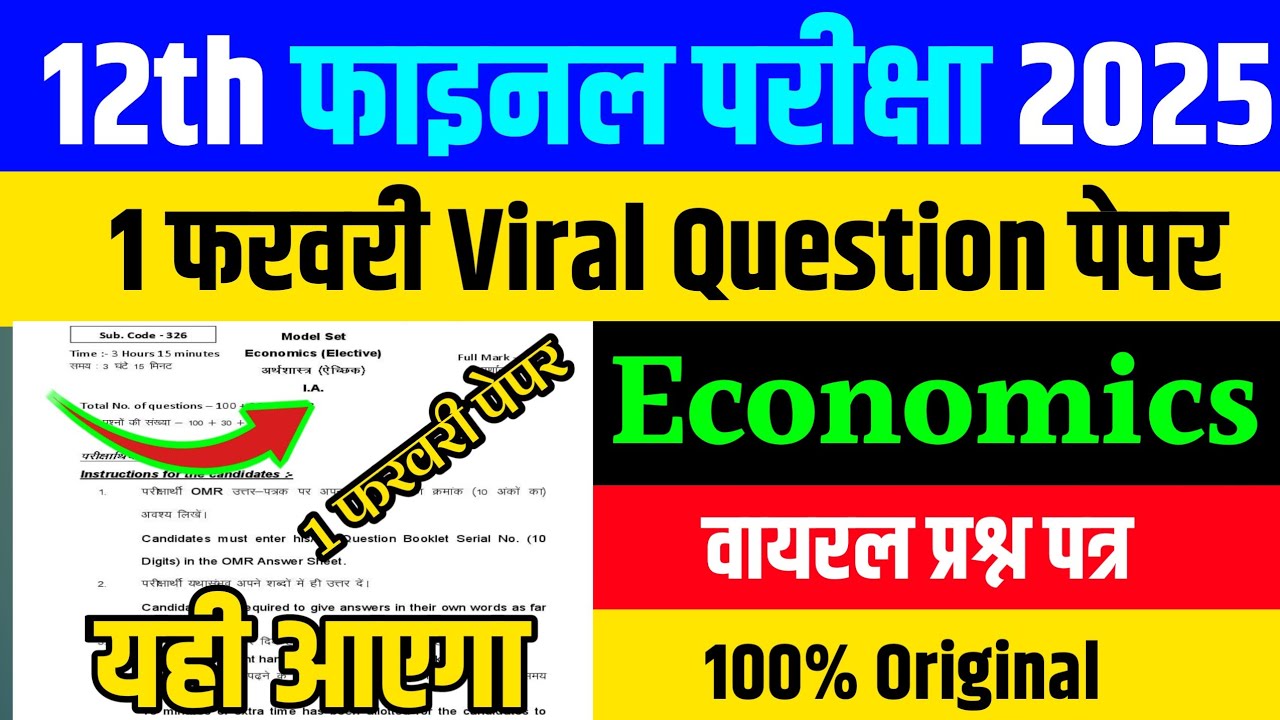 Class 12 Economics Objective 2025 | 12th Economics Important Questions ...