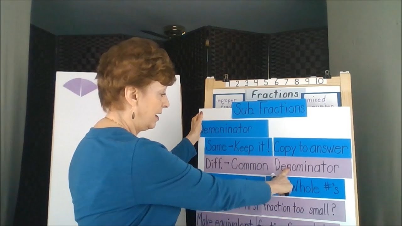 Finding Common Denominators and Renaming to Subtract Example 1 - YouTube