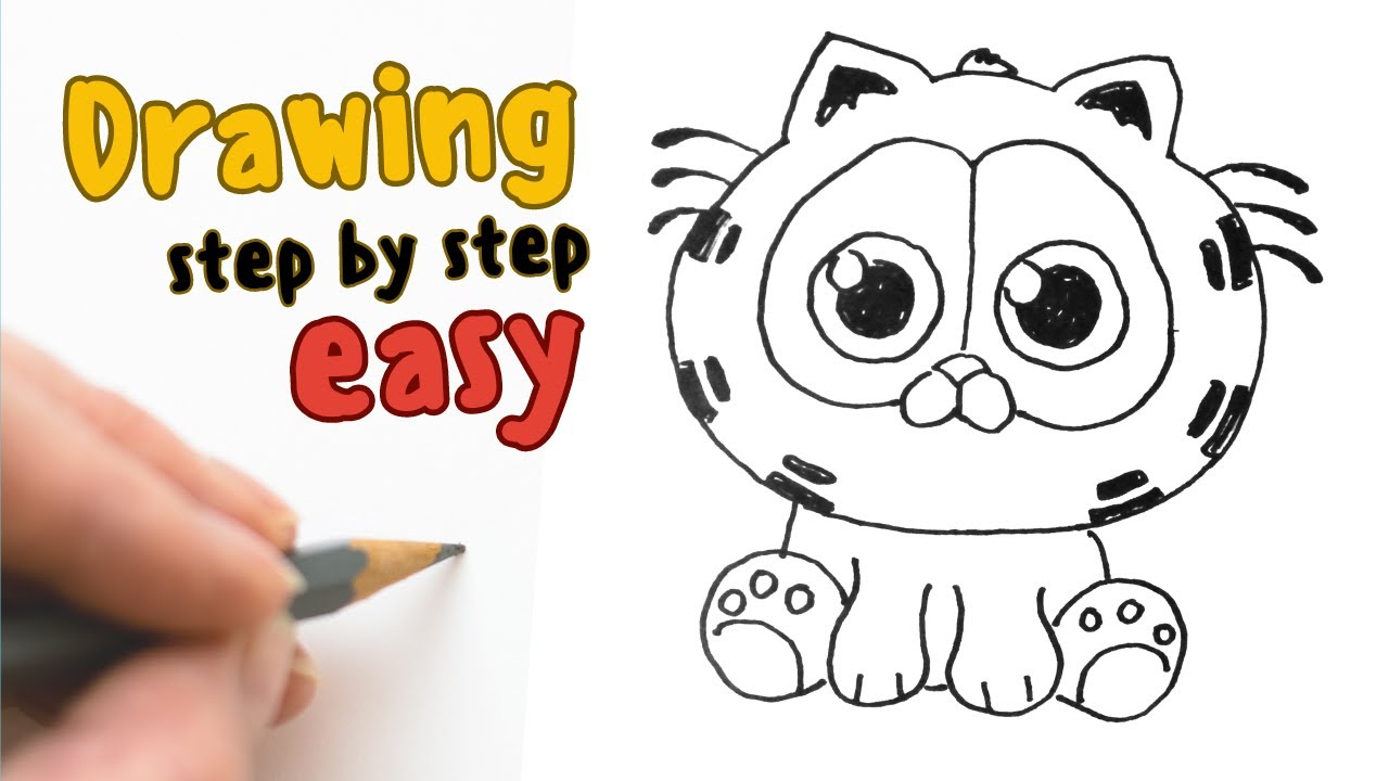 How to Draw Cute Baby Garfield - YouTube