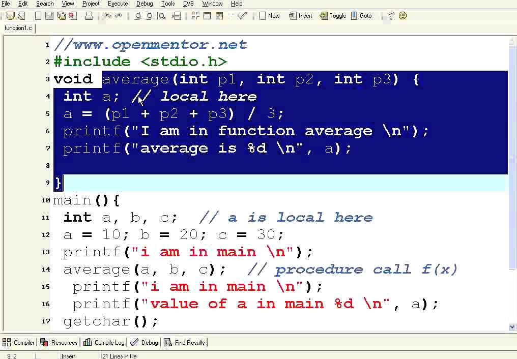 C Part 12 Functions and Procedures - YouTube