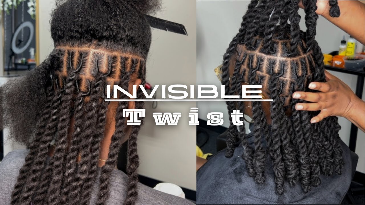 Invisible Two Strands Twist on 4C Hair / Very Detailed - YouTube