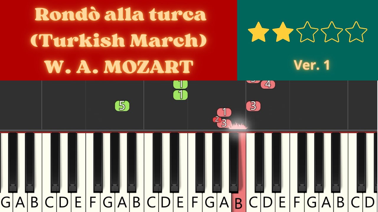Turkish March - W. A. MOZART - EASY piano tutorial - YouTube