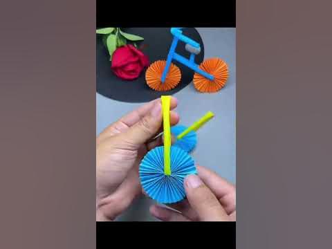 DIY easy toys, how to make a origami paper bike, DIY paper toys, easy origami bike toys ...