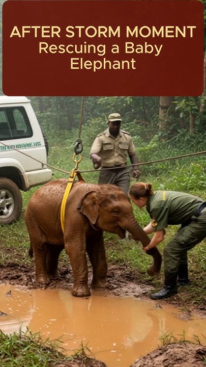 Rescuing a Baby Elephant Stranded and Exhausted After the Storm - YouTube