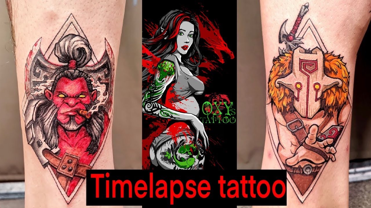 The process of applying a colored tattoo. Dota 2 - YouTube