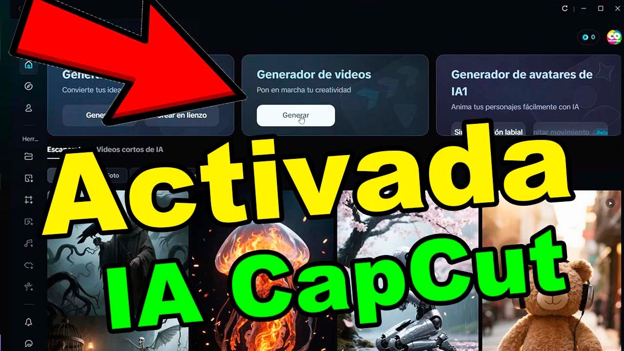COMO ACTIVAR LA FUNCIÓN de creación de VIDEOS CON IA en CapCut modo beta - YouTube