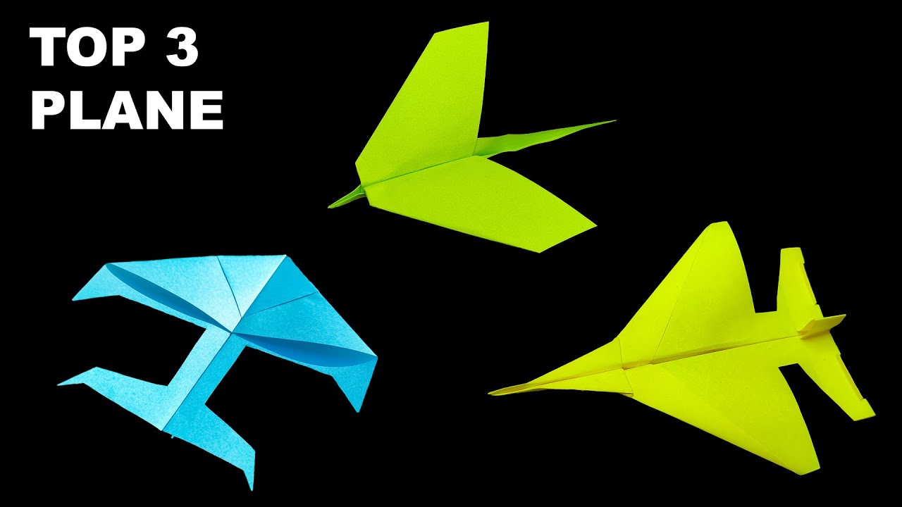 Top 3 paper plane | how to make a paper airplane | paper aeroplane ...