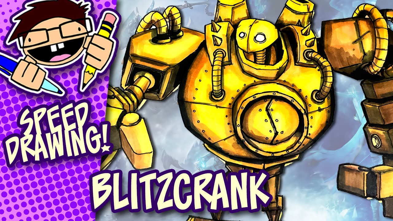 Speed Drawing BLITZCRANK (LEAGUE OF LEGENDS) - YouTube