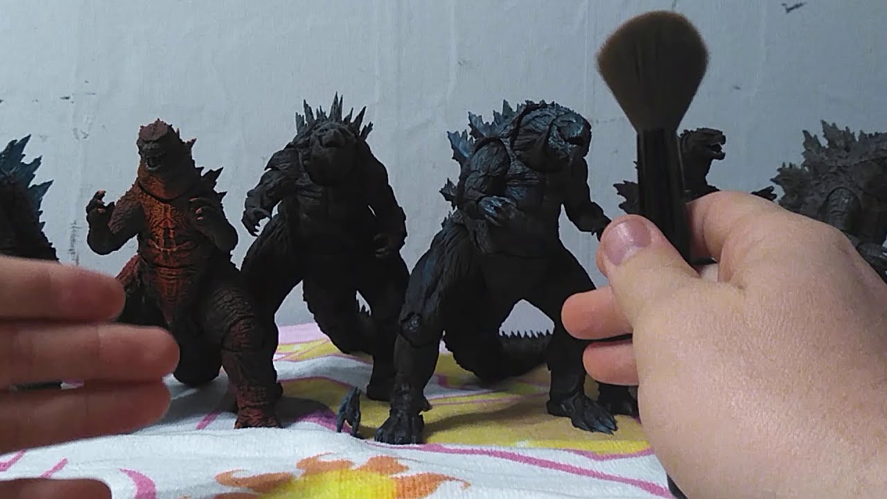 5th ASMR Godzilla figures, dusting and talking - YouTube