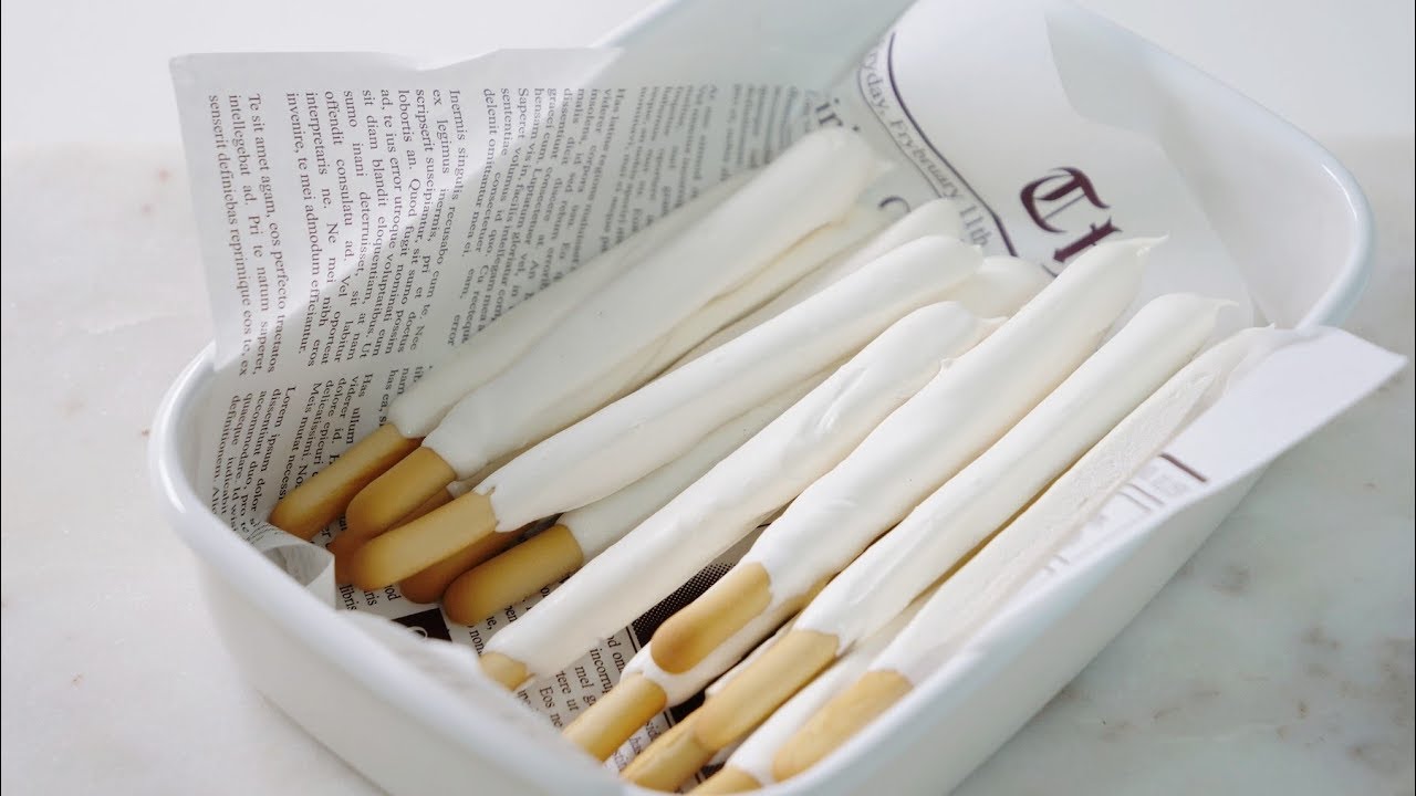 머랭 빼빼로 만들기 Meringue Pepero Recipe | 한세 HANSE - YouTube