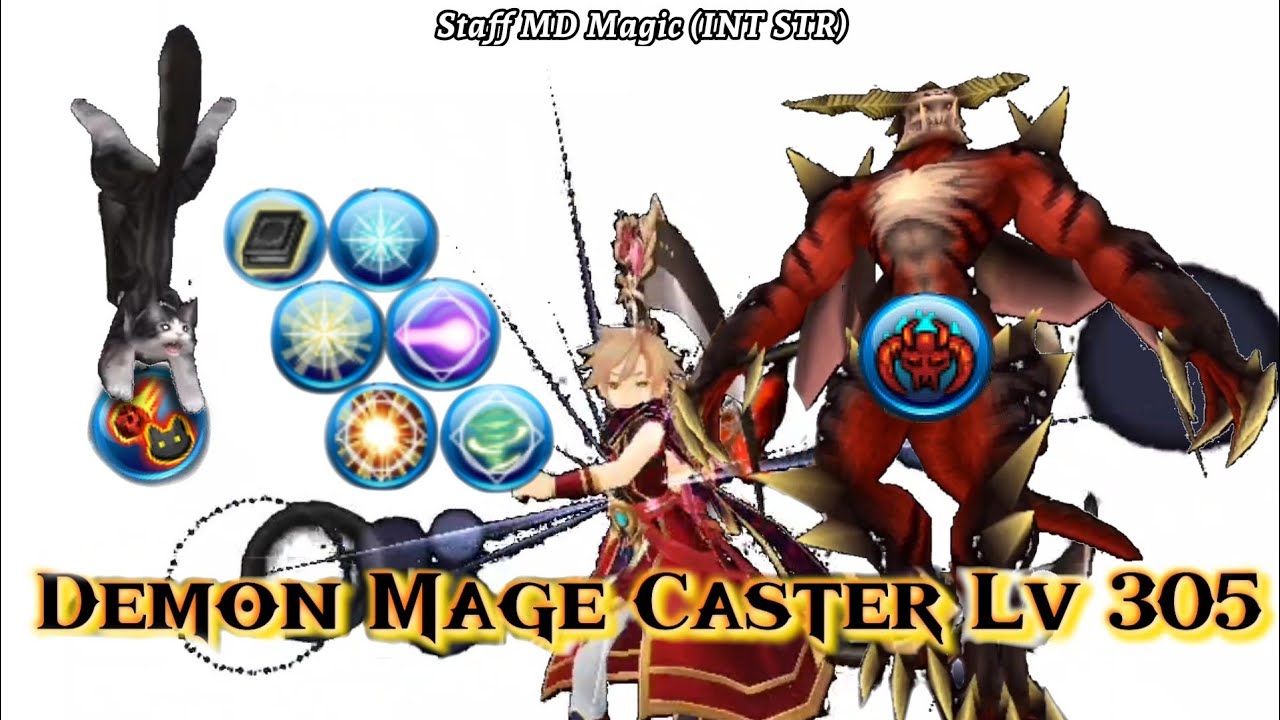 Toram Online - Demon Mage Caster Lv305 Staff MD Magic ( INT STR ) Build ...