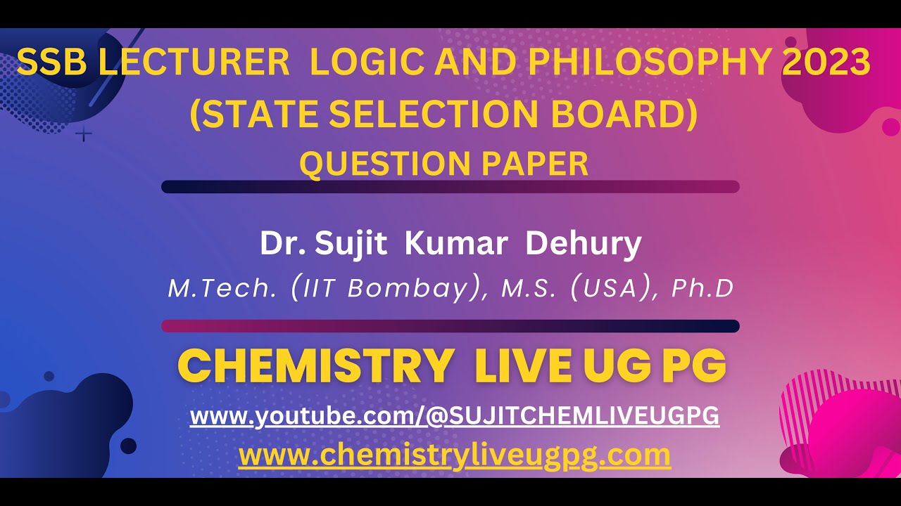 SSB LECTURER LOGIC AND PHILOSOPHY 2023 ENTRANCE QUESTION PAPER YouTube ssb-lecturer-logic-and-philosophy-2023-entrance-question-paper-youtube