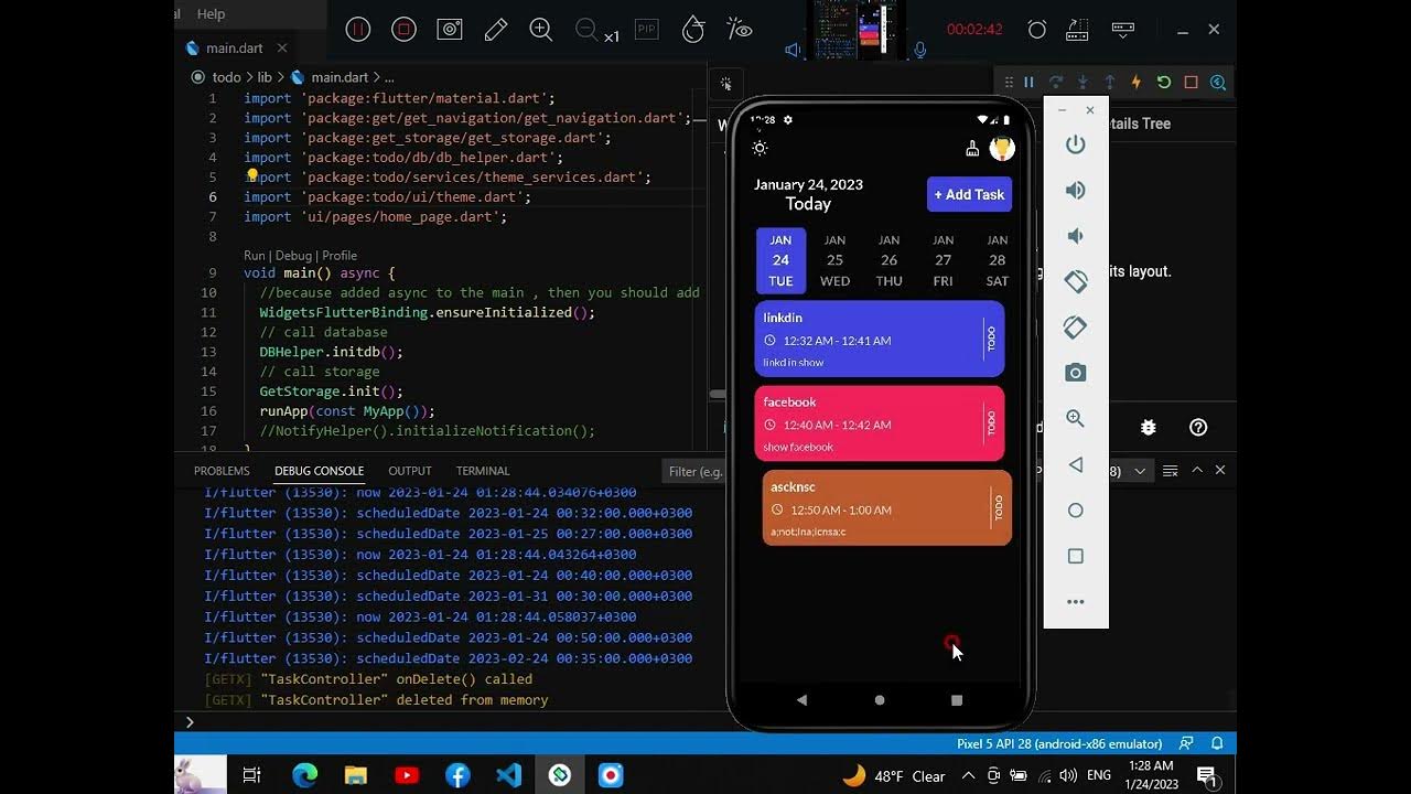 TODo App using Flutter with Getx State Managment and Sqflite - YouTube