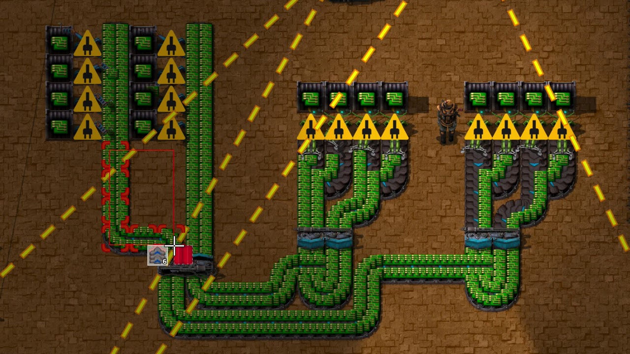Factorio Balanced Unloading With Lane Switchers - YouTube