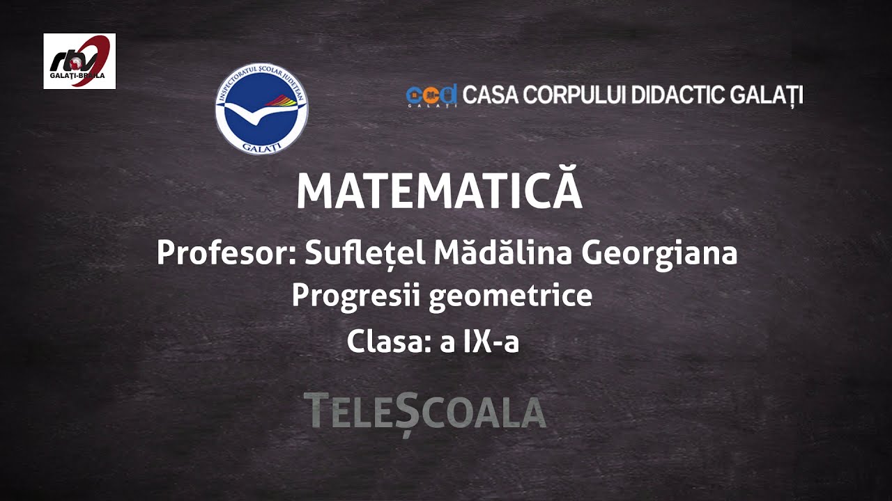 Matematică - Clasa a 9-a - Progresii geometrice - YouTube