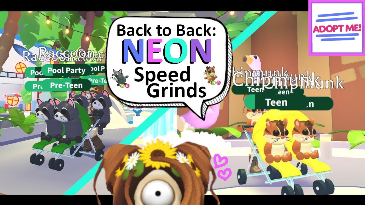 Back to Back SPEED GRINDS : Neon Raccoon 🦝 / Neon Chipmunk 🐿️ Adopt Me ...