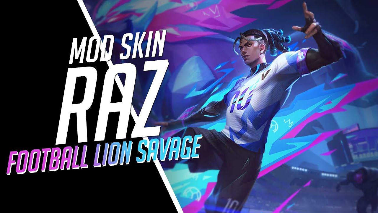 Rov | Mod Skin Raz Football Lion Savage : มอดสกิน แรส นักฟุตบอล - YouTube