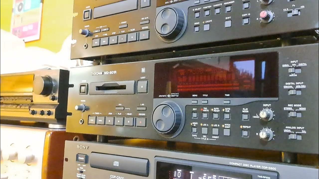 cd player sony cdp 500, tascam dat 30, minidisc, sansui ,technics - YouTube