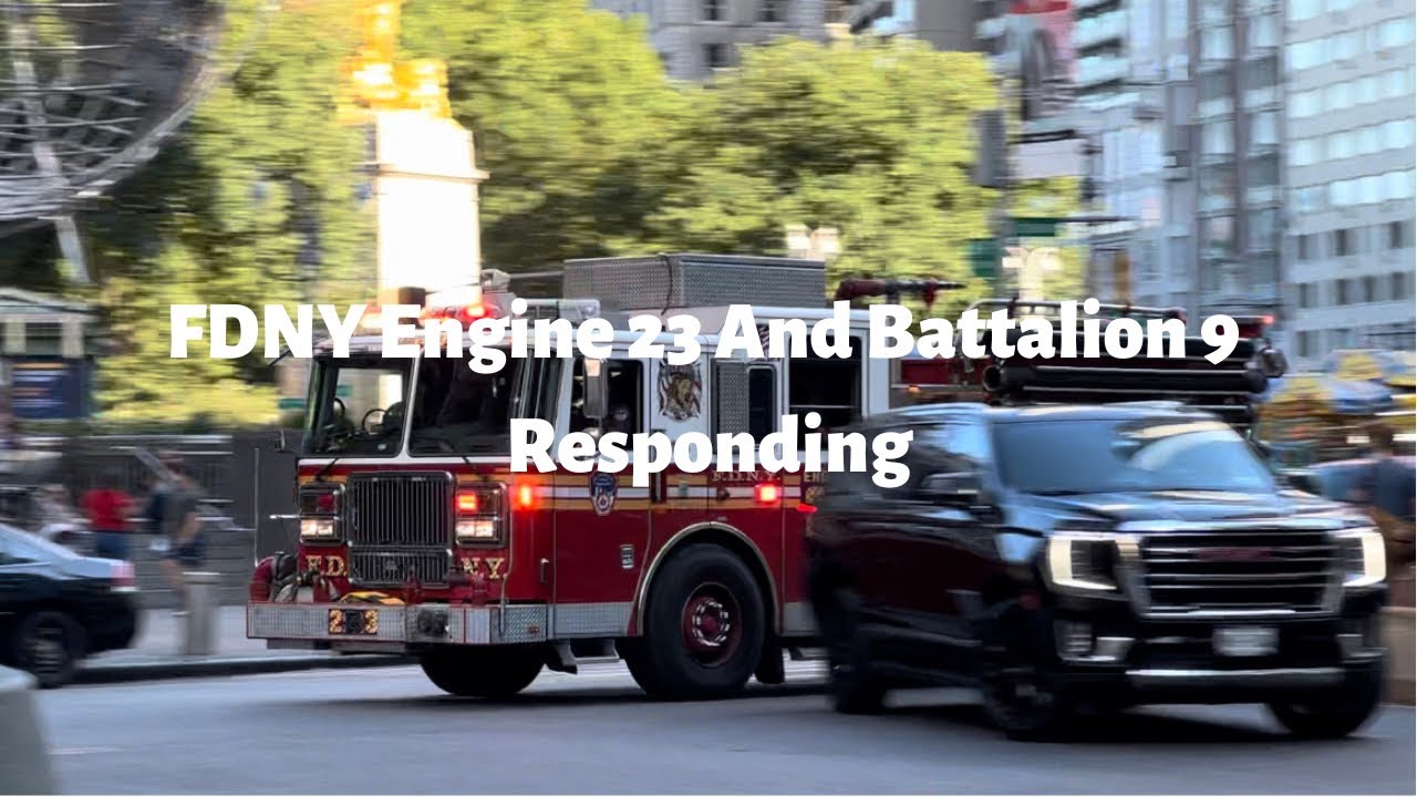 FDNY Engine 23 and Battalion 9 Responding to an MVA - YouTube