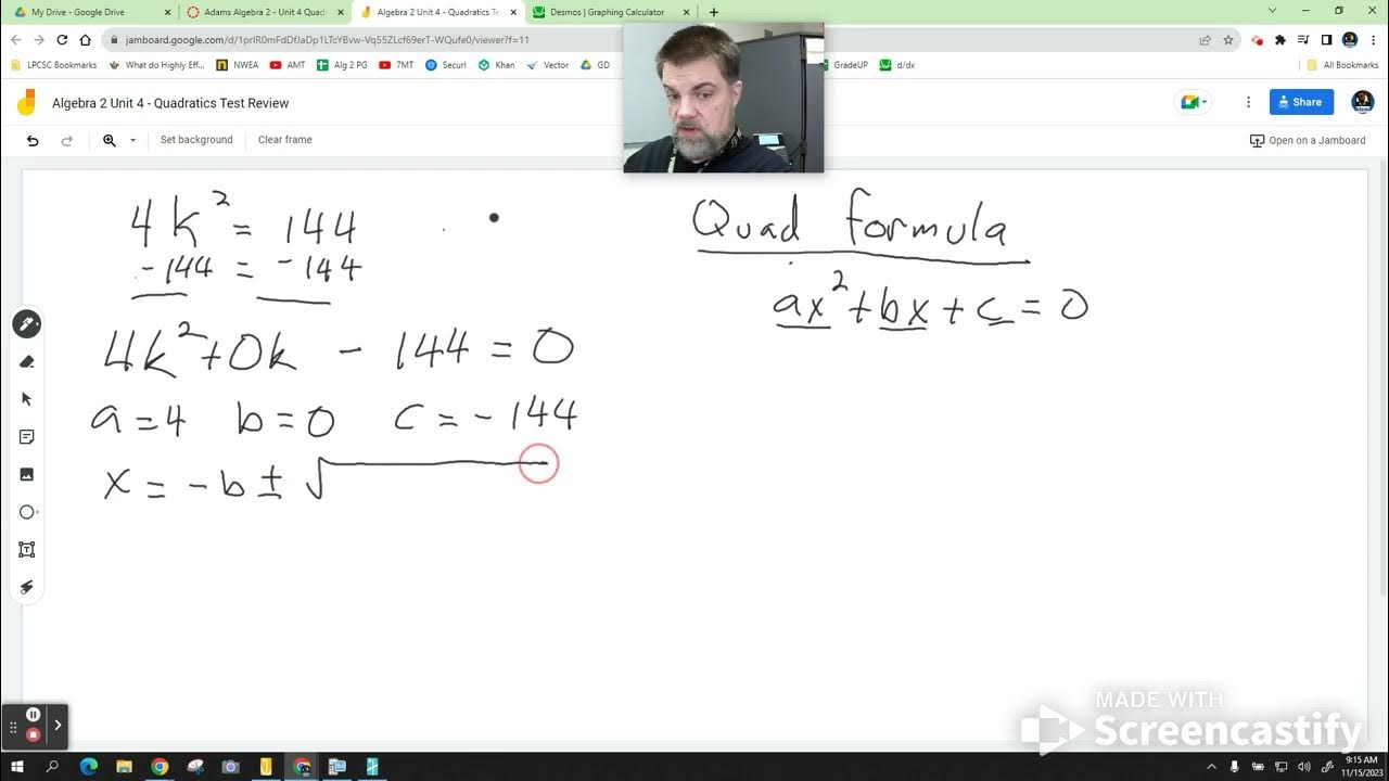 Algebra 2 Unit 4 Test Review Problem 12 - YouTube