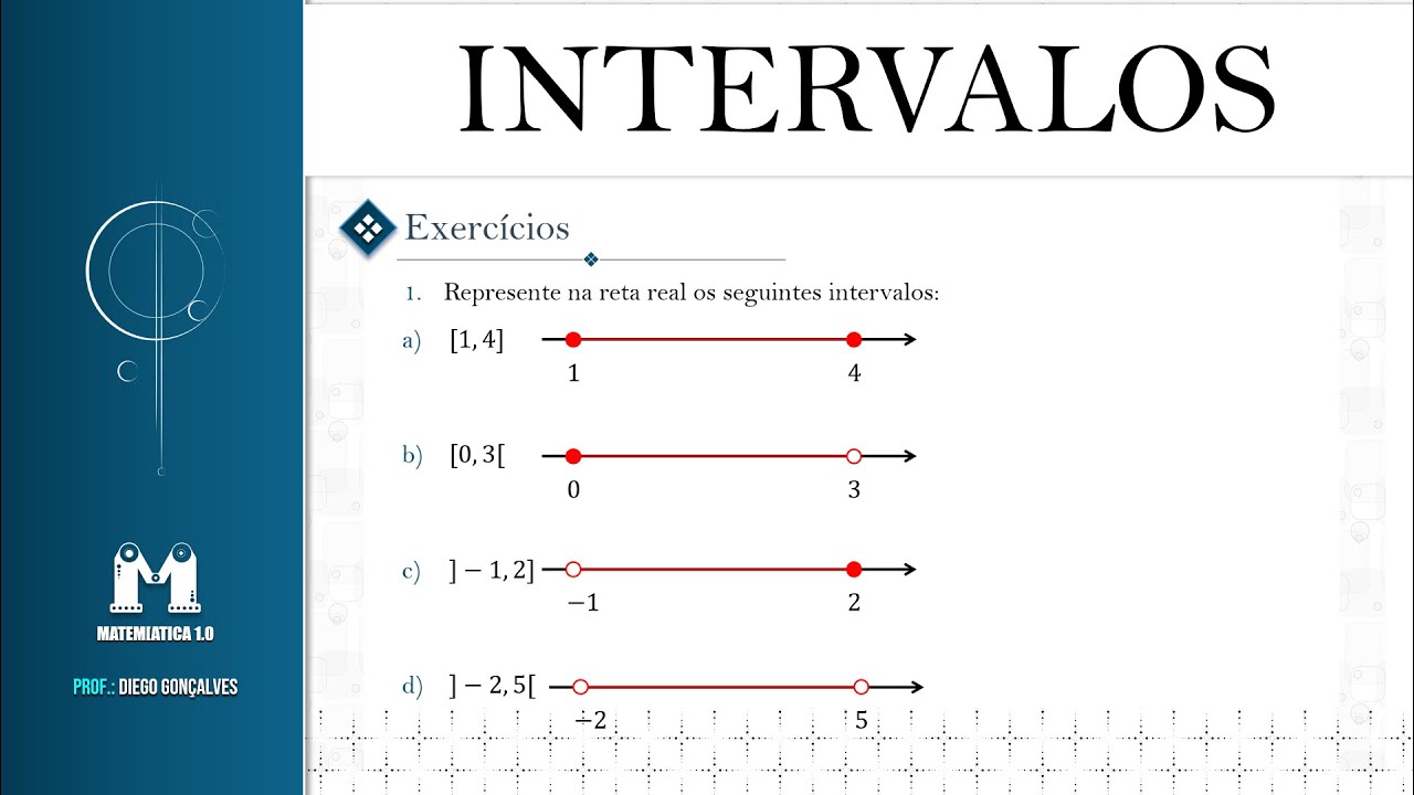 INTERVALOS REAIS RESOLUÇÃO DE EXERCÍCIOS - YouTube