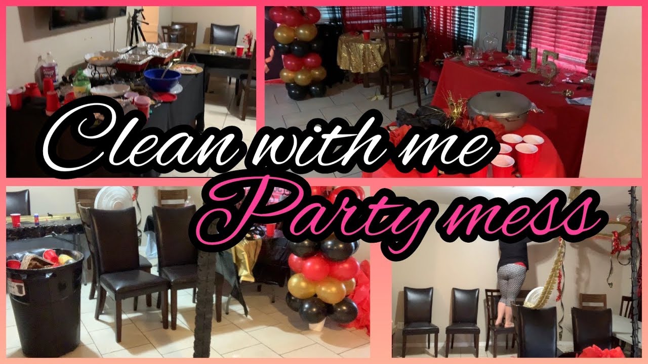 After party mess clean with me/ Time lapse/ cleaning motivation - YouTube