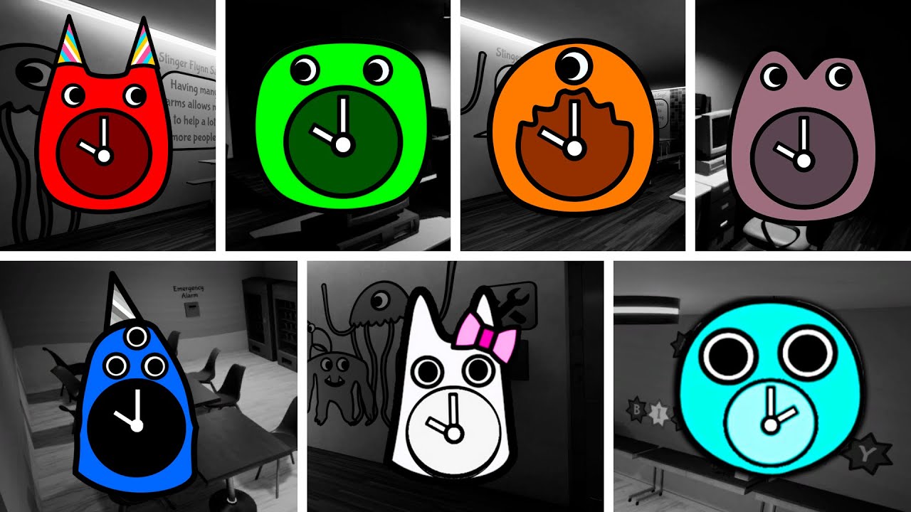 Garten of Banban: 1,2,3,4,5,6 - Clock Screen Comparison (Concept) - YouTube