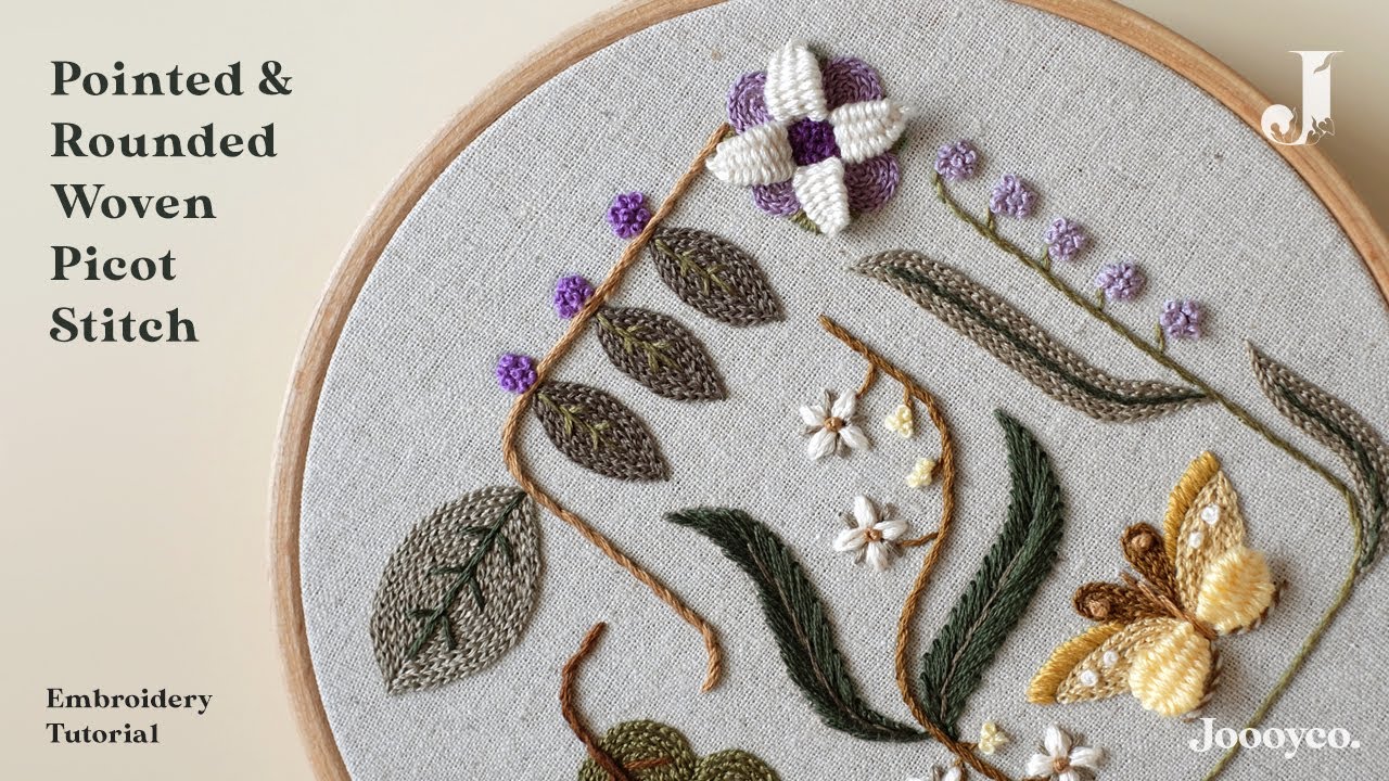 Woven picot stitch tutorial (Pointed & Rounded) - YouTube