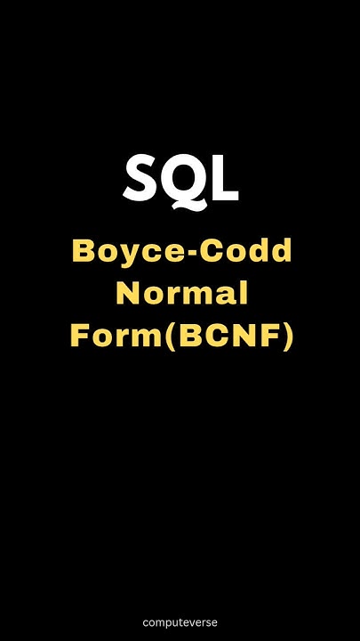 📌SQL Boyce-Codd Normal Form (BCNF) 📌 - YouTube