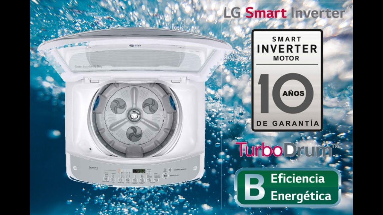 Lavadora LG Smart Inverter 13Kg 28 Lbs WT13WSB - YouTube